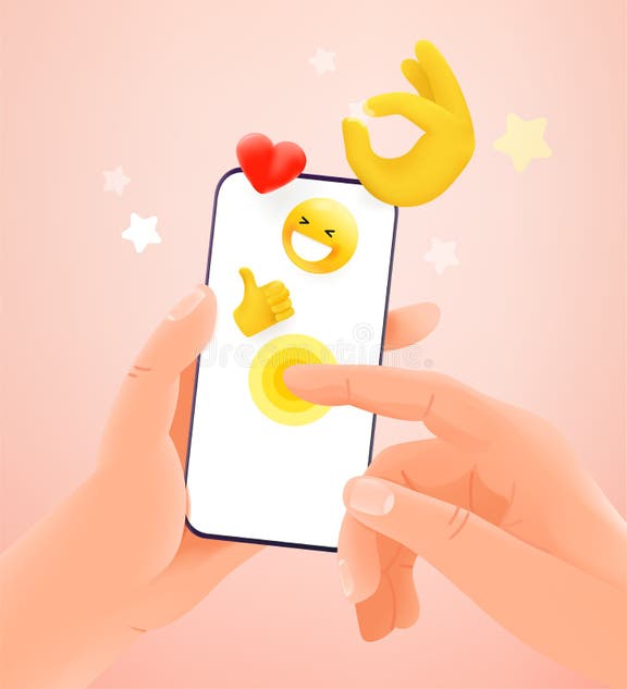 Using Social Network with Emoji Stock Vector - Illustration of cute ...