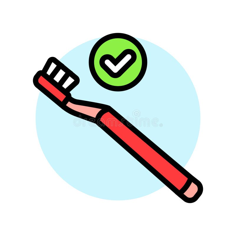 Using Soft Bristled Toothbrush Color Icon Vector Illustration Stock ...