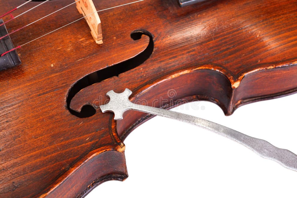 Using the Sound Post Setter Stock Image - Image of tool, used: 117040469