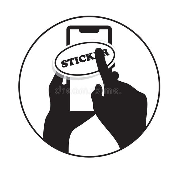 Using Stickers in Electronic Devices Stock Vector - Illustration of ...