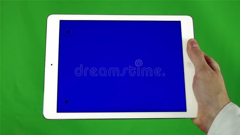 Using Tablet Pc with Blue Screen Stock Footage - Video of chroma, paste ...