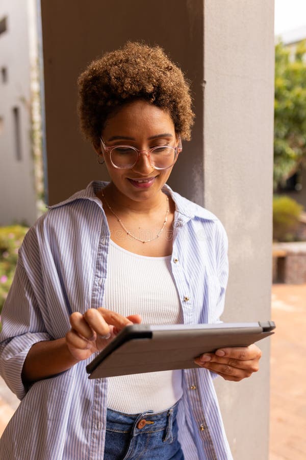 Using Tablet, Teenager Studying and Reading Digital Textbook for High ...