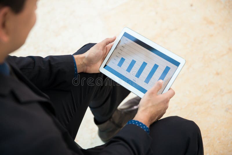 Using a tablet for work stock photo. Image of networking - 47881486