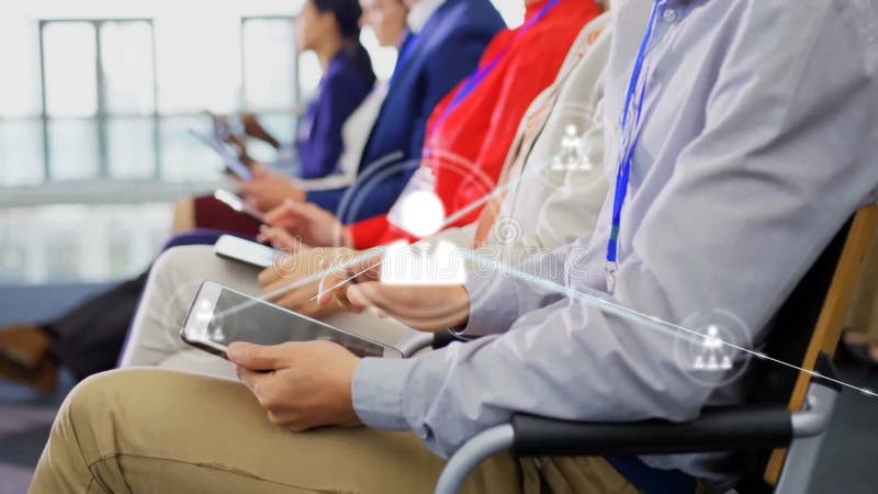 Using Tablets in Conference, Business Professionals Networking and ...
