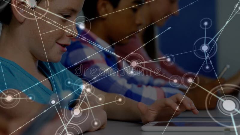 Using Tablets with Network Connections Animation, Children in School Classroom Stock Footage ...