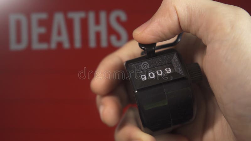 Using Tally Counter To Count the Deaths Stock Footage - Video of index ...