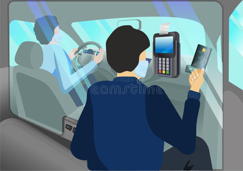 Using a taxi New normal stock vector. Illustration of barrier - 225951015