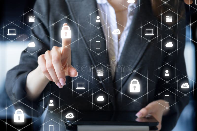 Using Tech for Digital Security. Stock Image - Image of communication ...