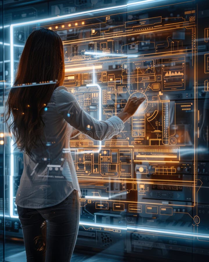 Technological Interior Designer Creating Digital Mock-ups of Houses ...