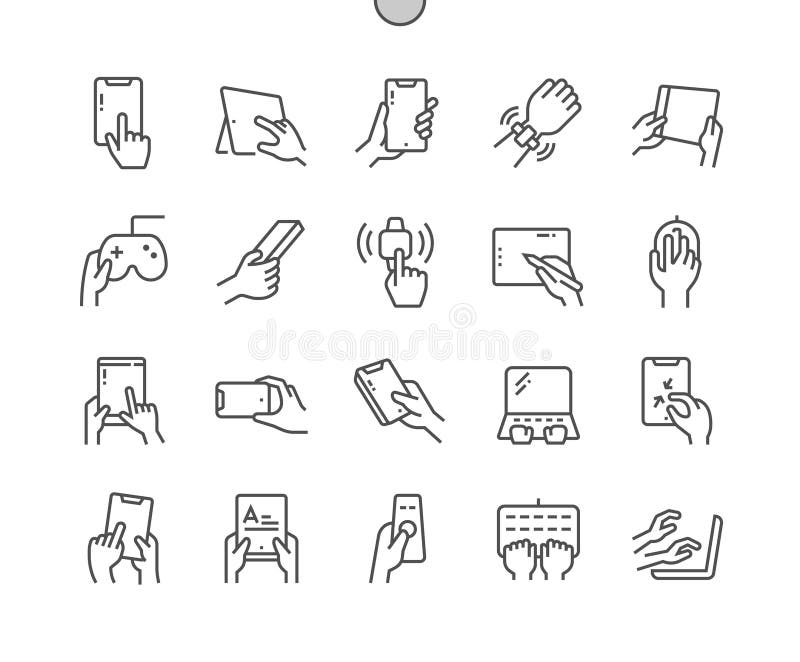 Using Technology. Hands Holding Smart Devices Stock Vector ...
