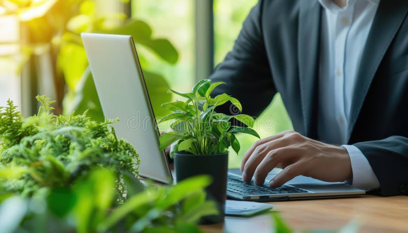 Using Technology for Sustainable Business Practices Stock Photo - Image ...