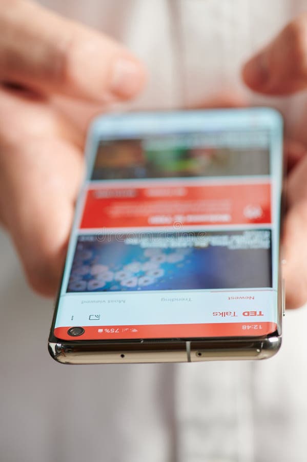 Using TED talks mobile app editorial image. Image of cellular - 153929120