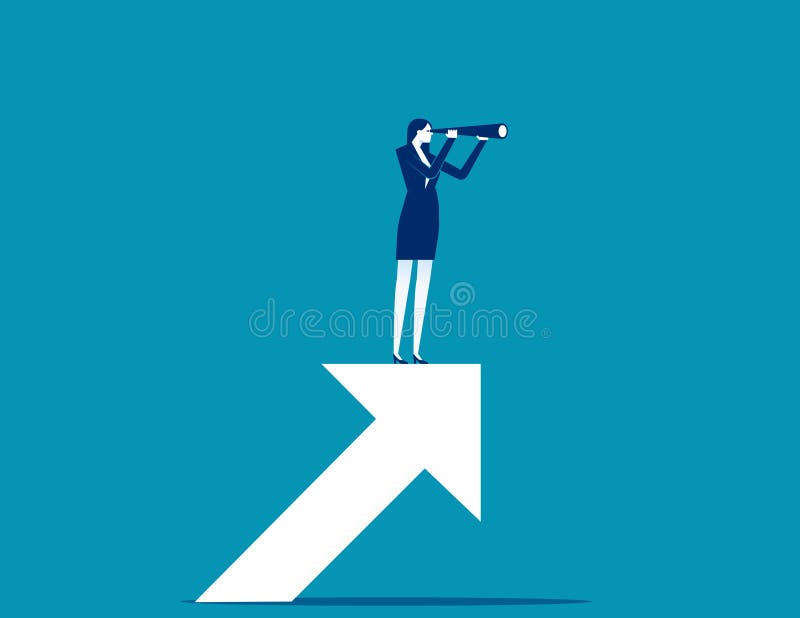 Using Telescope To Look into the Distance. Business Vision Concept ...