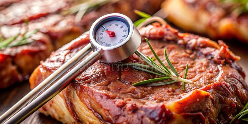 Using a Thermometer To Check the Temperature of Cooked Meat AI ...