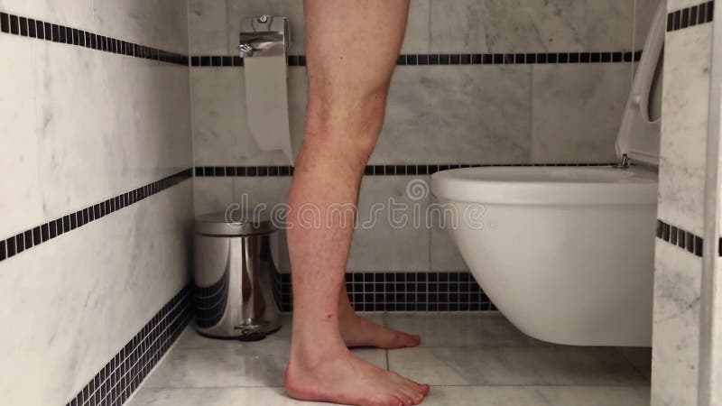 Woman Using a Toilet Like a Man Stock Video - Video of bathroom ...