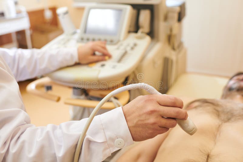 Using ultrasound probe stock photo. Image of equipment - 177104024