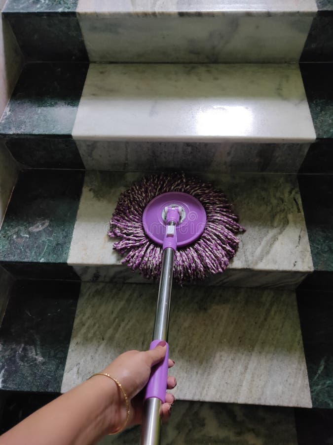 Using of Wet Mop To Clean the Floor Stock Photo - Image of material ...