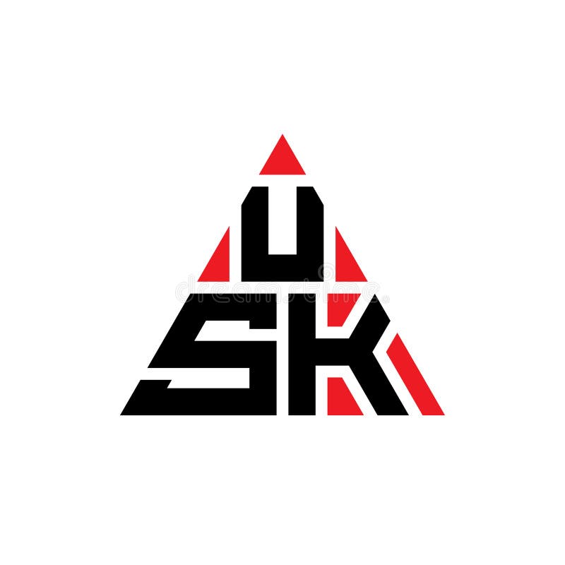 USK Triangle Letter Logo Design with Triangle Shape. USK Triangle Logo ...