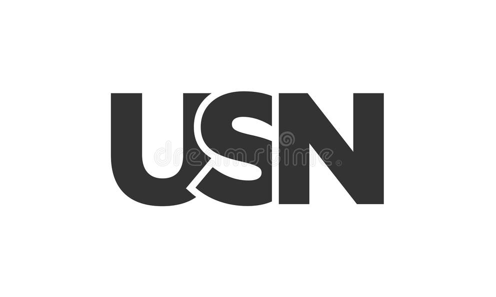 USN Logo Design Template with Strong and Modern Bold Text. Initial ...