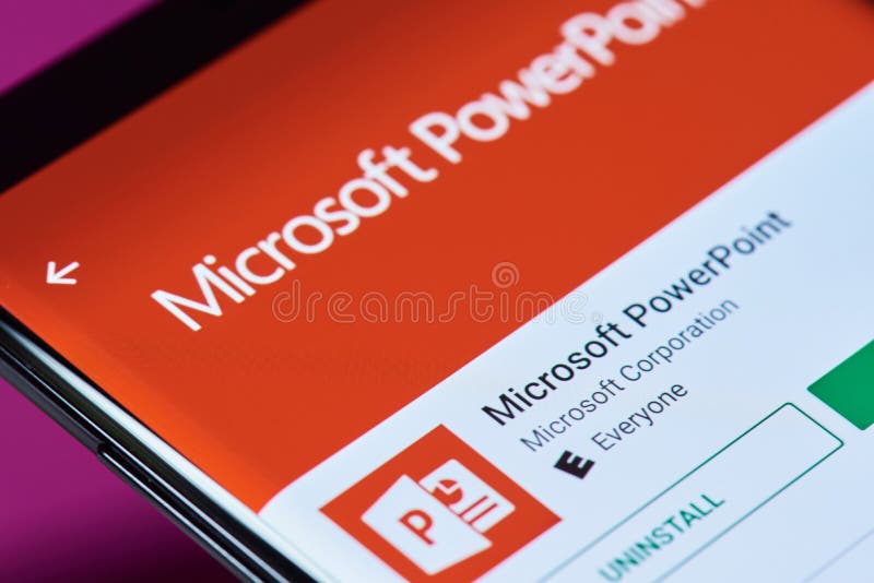Uso De Microsoft PowerPoint Fotografía editorial - Imagen de tacto ...