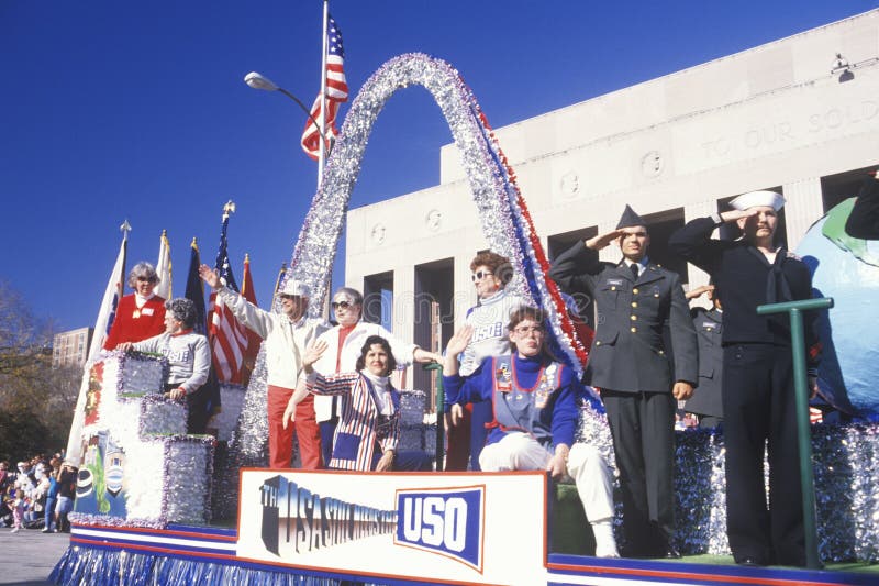 USO Float in Veteran S Day Parade Editorial Stock Photo - Image of ...