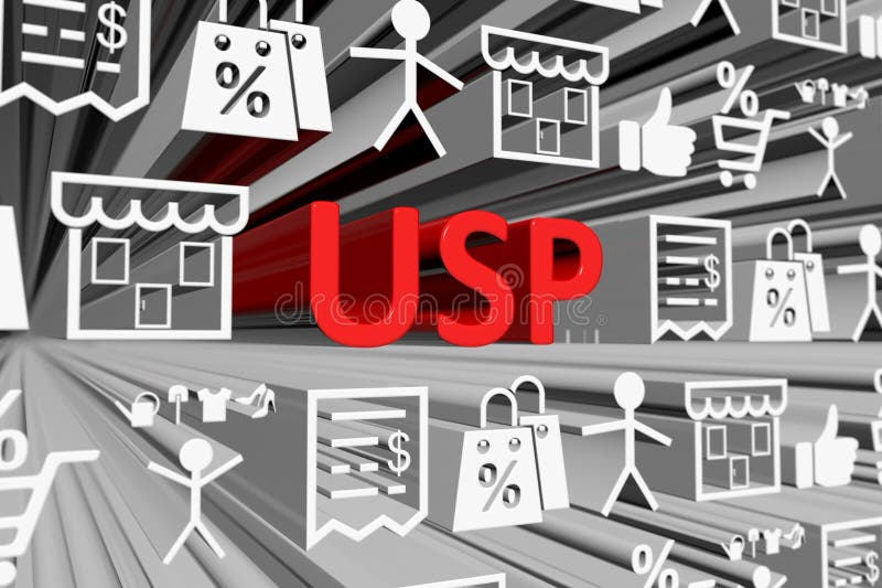 USP Concept Blurred Background 3d Stock Illustration - Illustration of ...