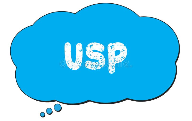 USP Text Written on a Blue Thought Bubble Stock Illustration ...
