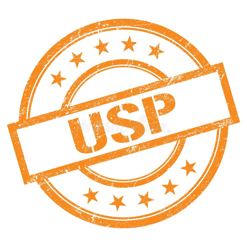 USP Text Written on Orange Vintage Stamp Stock Illustration ...