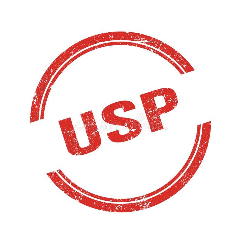 USP Text Written on Red Grungy Round Stamp Stock Illustration ...