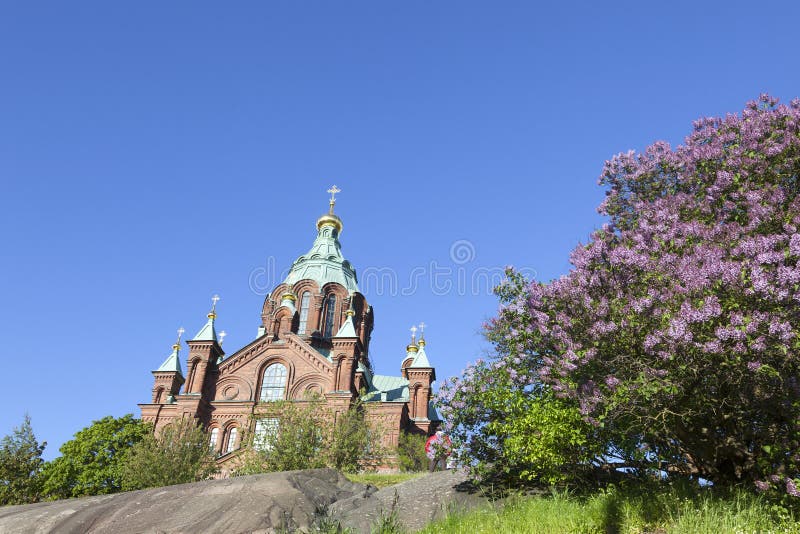 Uspenski Cathedral in Helsinki in Spring Stock Image - Image of capital ...