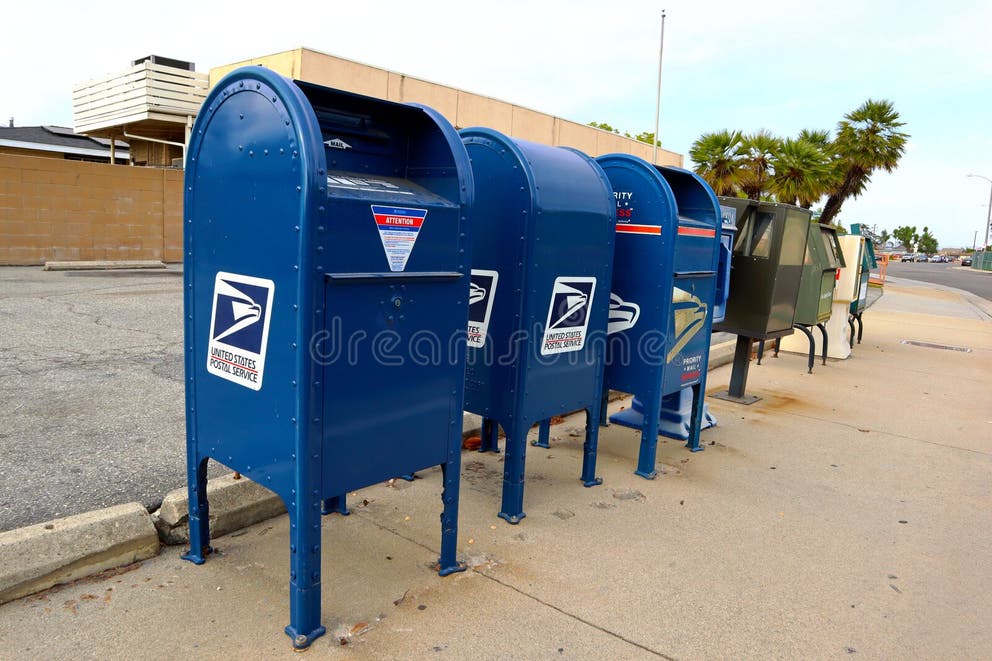 USPS United States Postal Service, Mail Collection Boxes Editorial ...