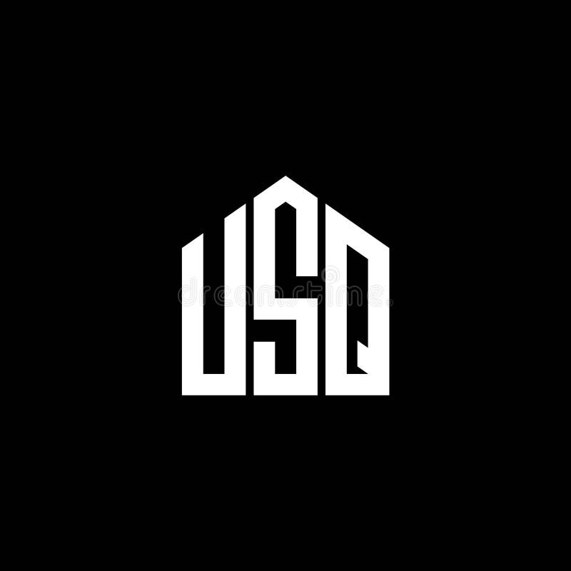 USQ Letter Logo Design on BLACK Background. USQ Creative Initials ...
