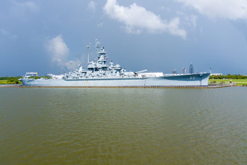 The USS Alabama Battleship in Mobile Stock Photo - Image of horizon ...