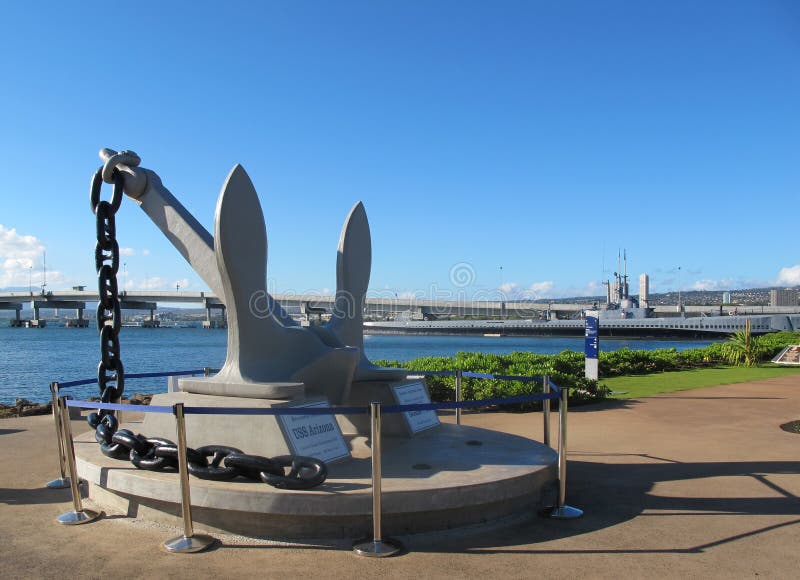 USS Arizona Anchor - USS Bowfin Stock Photo - Image of pearl, navy ...
