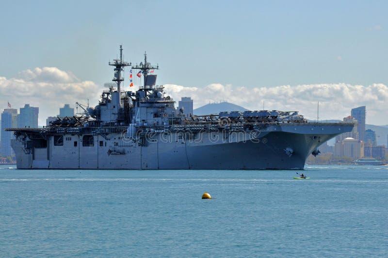 The USS Boxer Departing Home Port. Editorial Stock Image - Image of ...