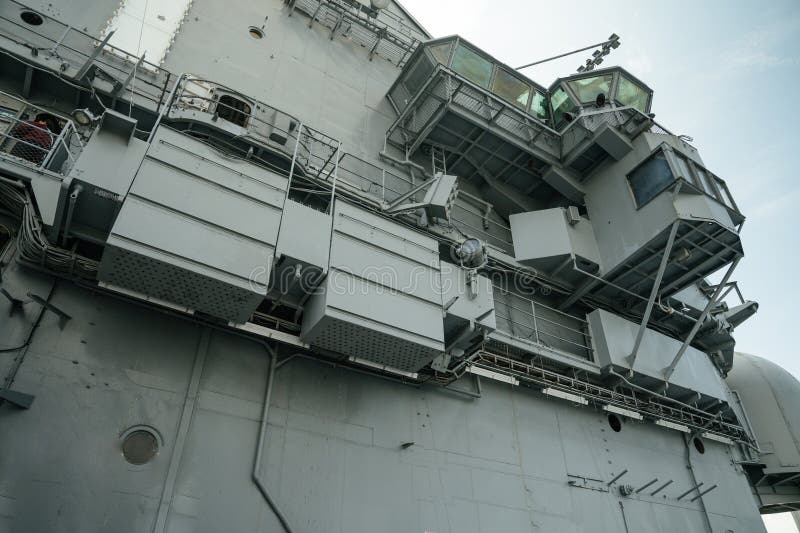 USS Intrepid Exterior Platforms and Structure Details Stock Photo ...