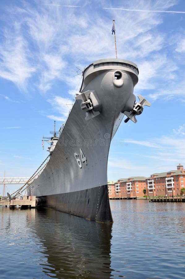 USS Wisconsin Battleship, Norfolk Stock Photo - Image of steel ...