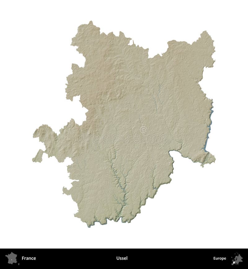 Ussel, France, Isolated on White. Physical Stock Illustration ...