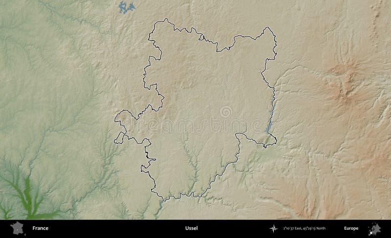 Ussel Outlined, France. Physical Stock Illustration - Illustration of ...