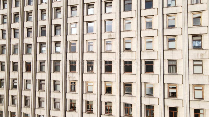 Many Windows of a Building Built in the Style of the Former USSR Stock ...