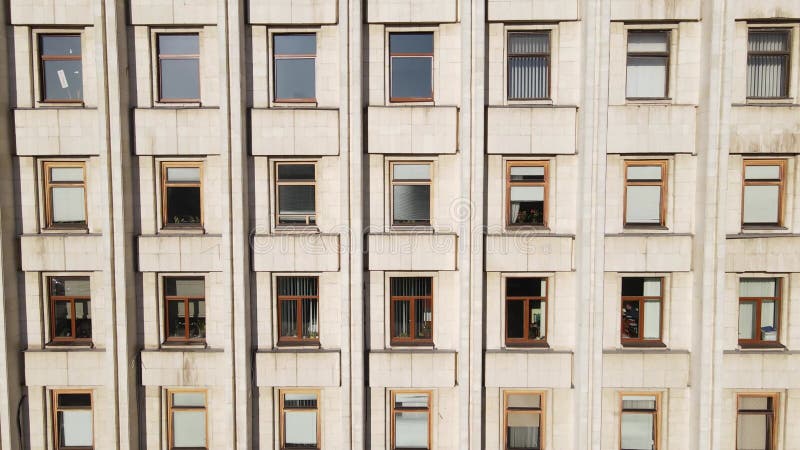 Many Windows of a Building Built in the Style of the Former USSR Stock ...