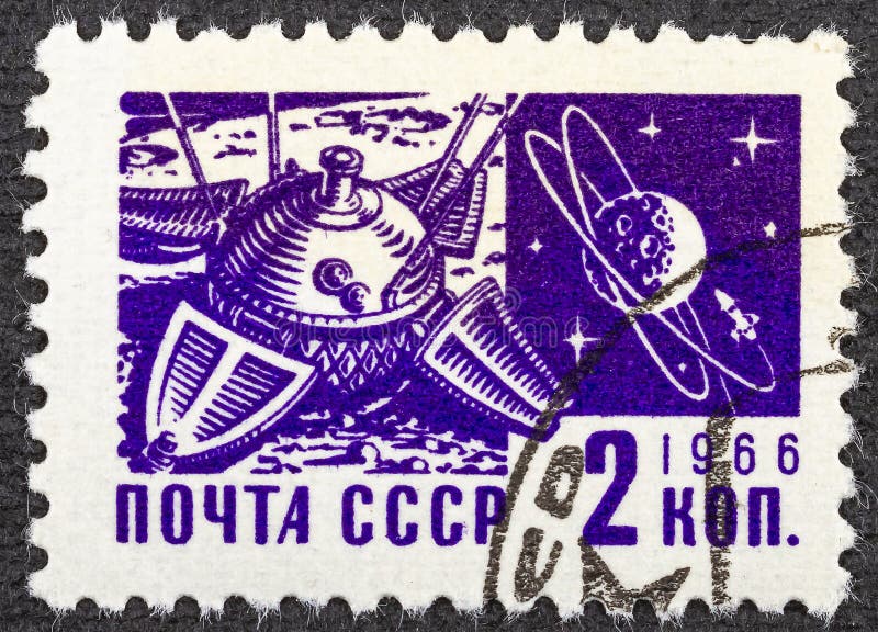 USSR - CIRCA 1966: a USSR Postage Stamp Shows the CCCP Space Program ...