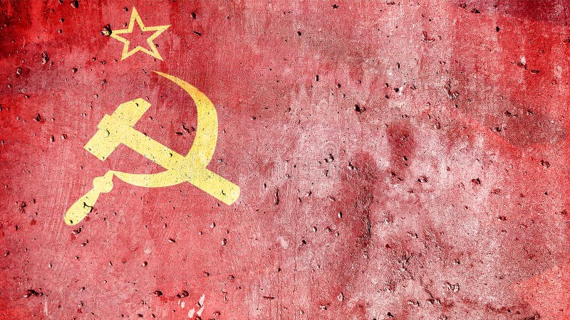 USSR Flag on Concrete Wall Background Stock Image - Image of pattern ...