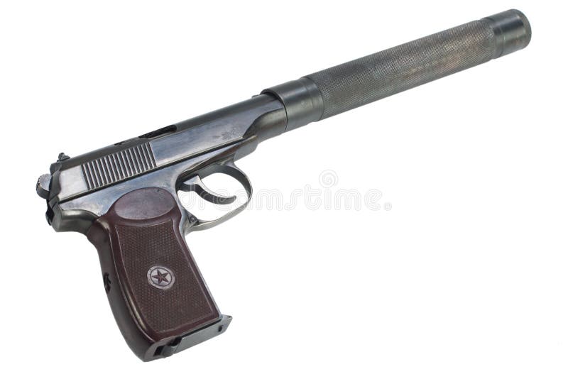 USSR Makarov Pistol with Silencer Stock Image - Image of grip, protect ...