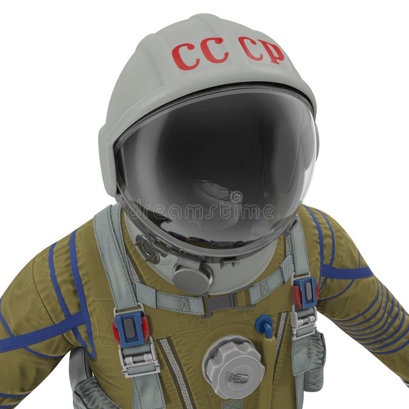 USSR Space Suit Strizh Isolated on White Background 3D Illustration ...