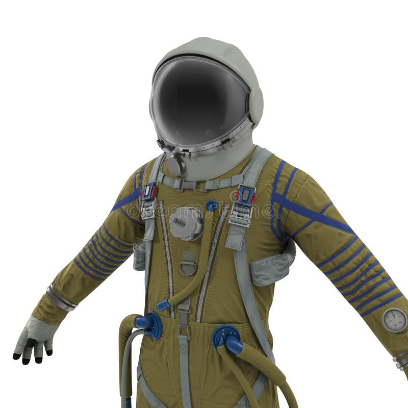 USSR Space Suit Strizh Isolated on White Background 3D Illustration ...