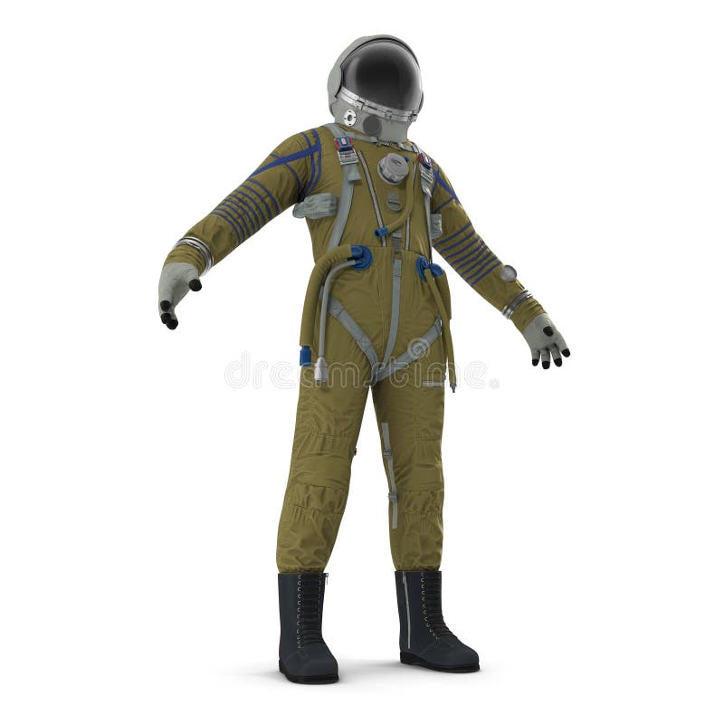 USSR Space Suit Strizh Isolated on White Background 3D Illustration ...