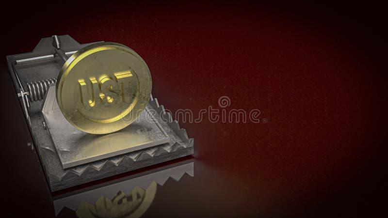 The Ust Coin on Trap for Business or Cryptocurrency Concept 3d ...