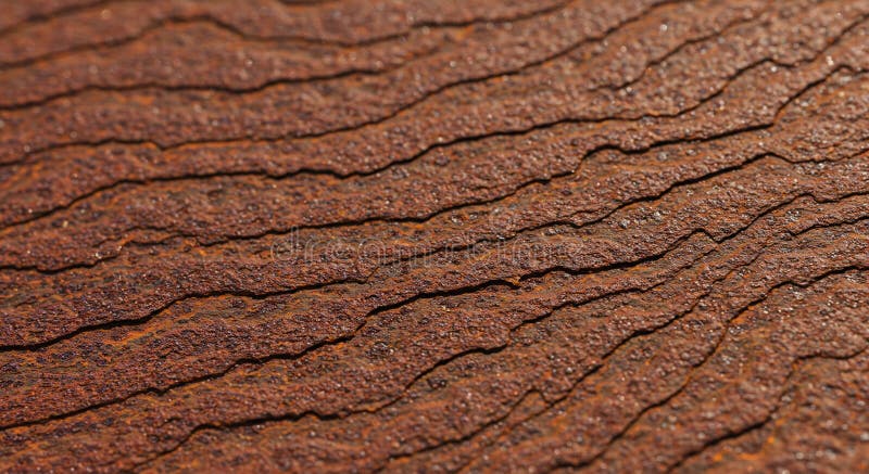 Ust-covered Metal Surface Featuring a Series of Irregular, Wavy Grooves ...