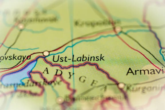 Ust-Labinsk, Russia Highlighted on a World Map Stock Photo - Image of ...